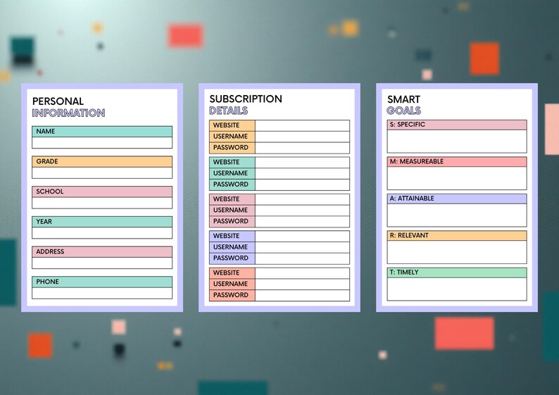 2026 Teacher Planner Printable, Colorful Classroom Binder, A4 School ...