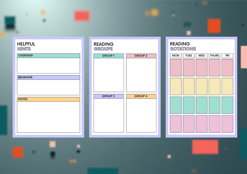 2026 Teacher Planner Printable, Colorful Classroom Binder, A4 School ...