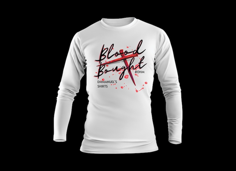 Blood Bought, Apparel, Christian, T-shirt, Emmanuels Shirts, Shirts ...