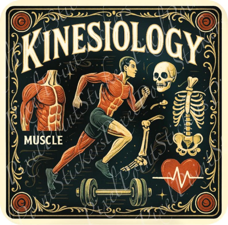 Kinesiology Sticker | Movement Science Gift | Vintage Kinesiology Decal ...