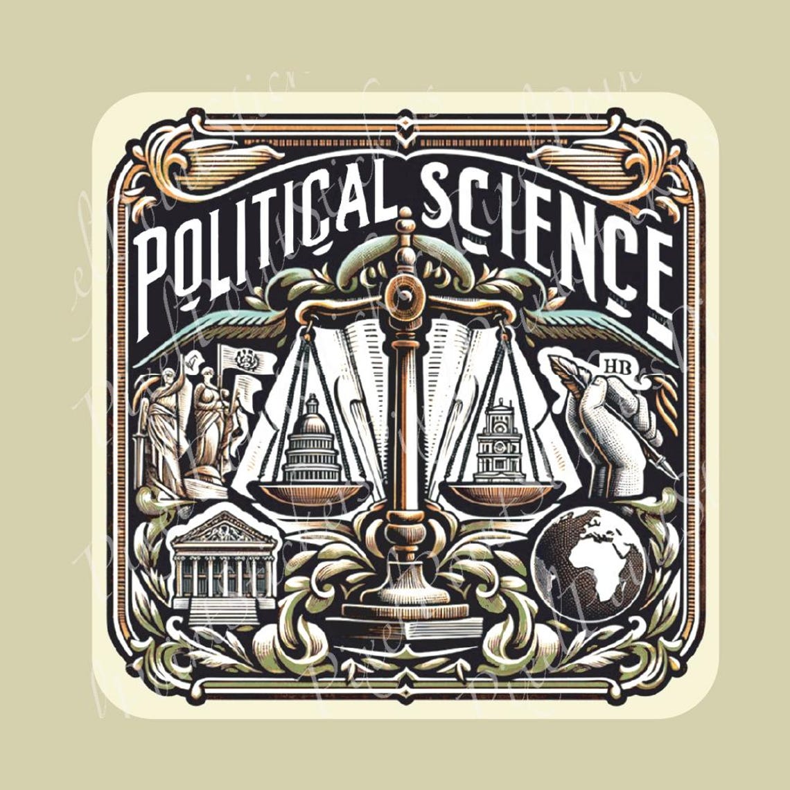 Vintage Political Science Sticker: Polisci Major Gift | Academic Decal ...