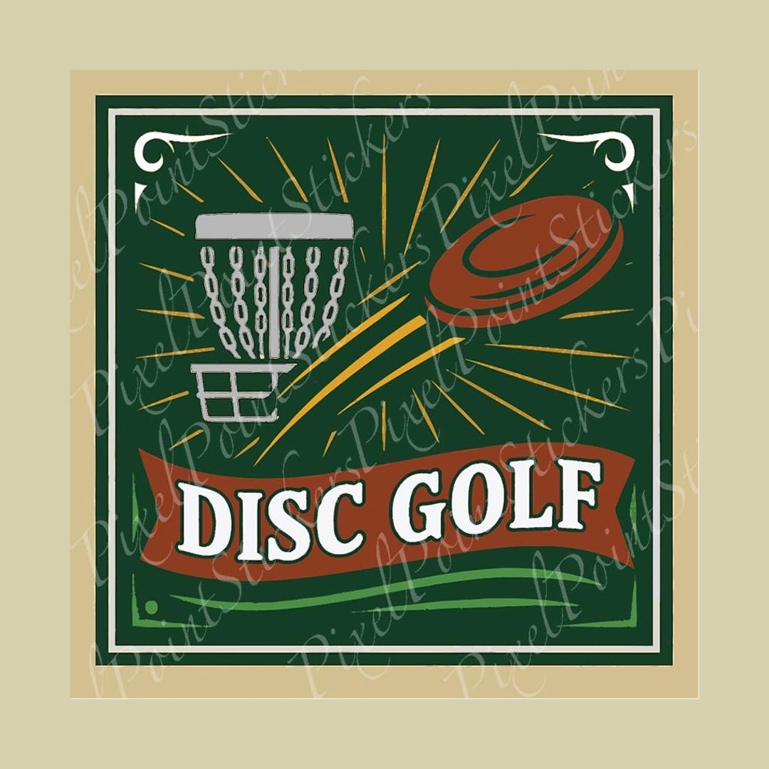 Disc Golf Sticker – Vintage Spot Color Emblem – Pixelpoint Sports ...