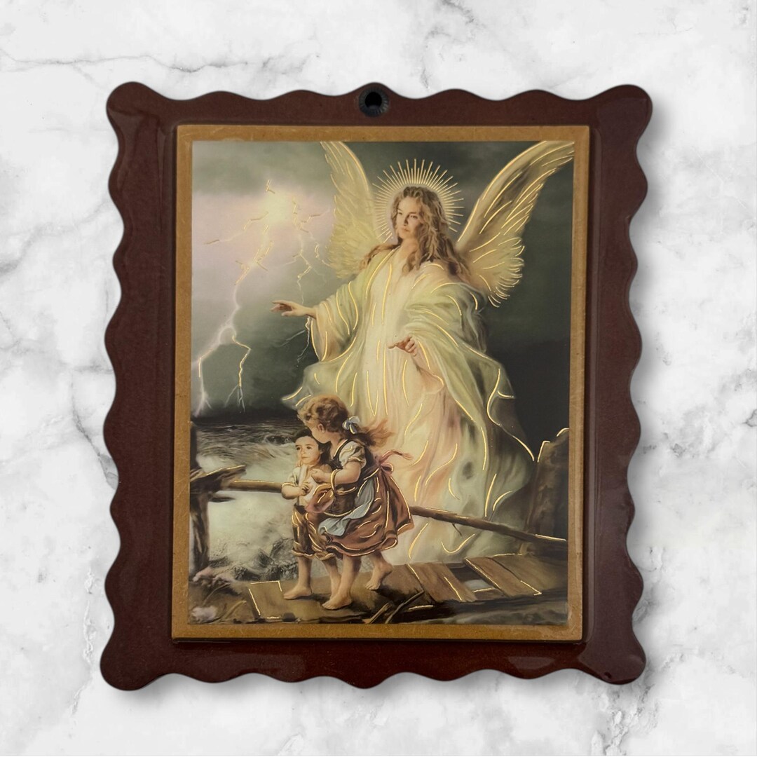 Guardian Angel Wooden Plaque Frame Wall Home Decor Keepsake Memento ...