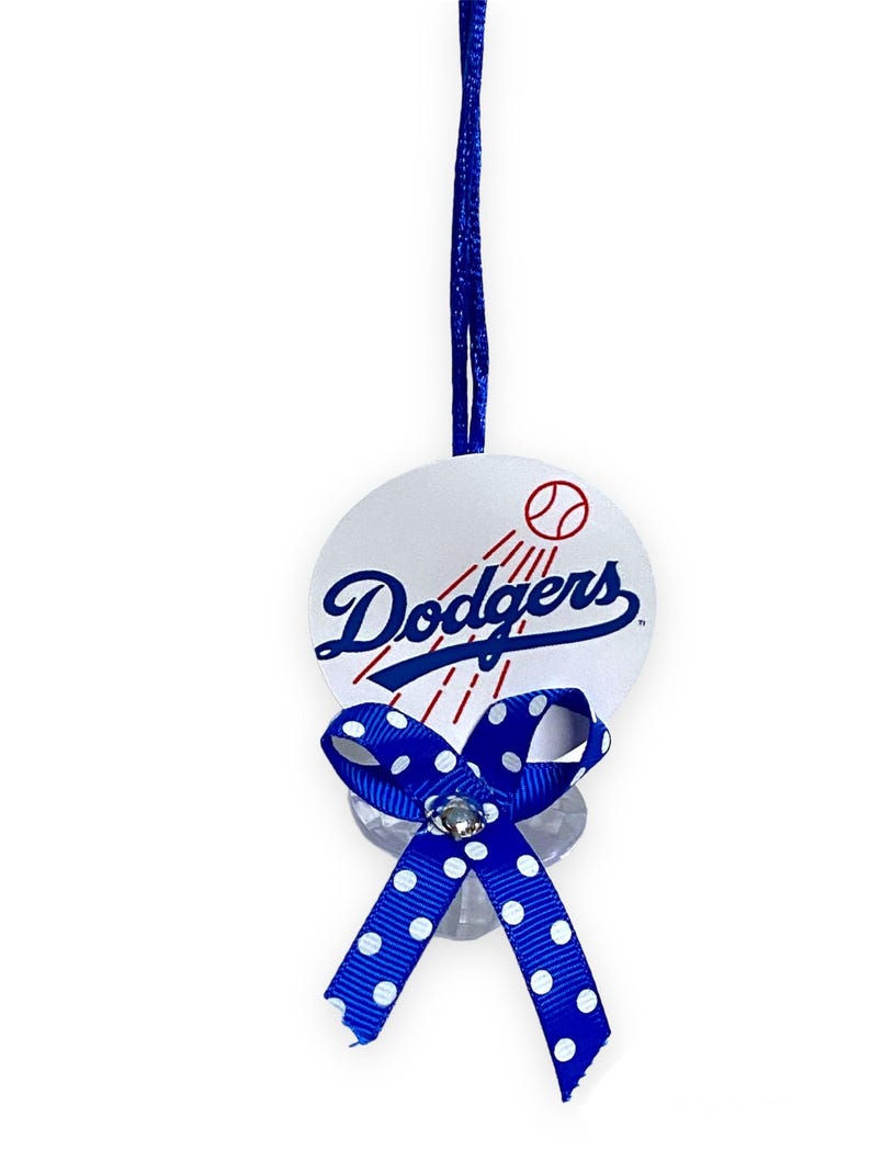 Dodgers Los Angeles Baseball Blue Pacifier Necklaces Boys Baby Shower ...