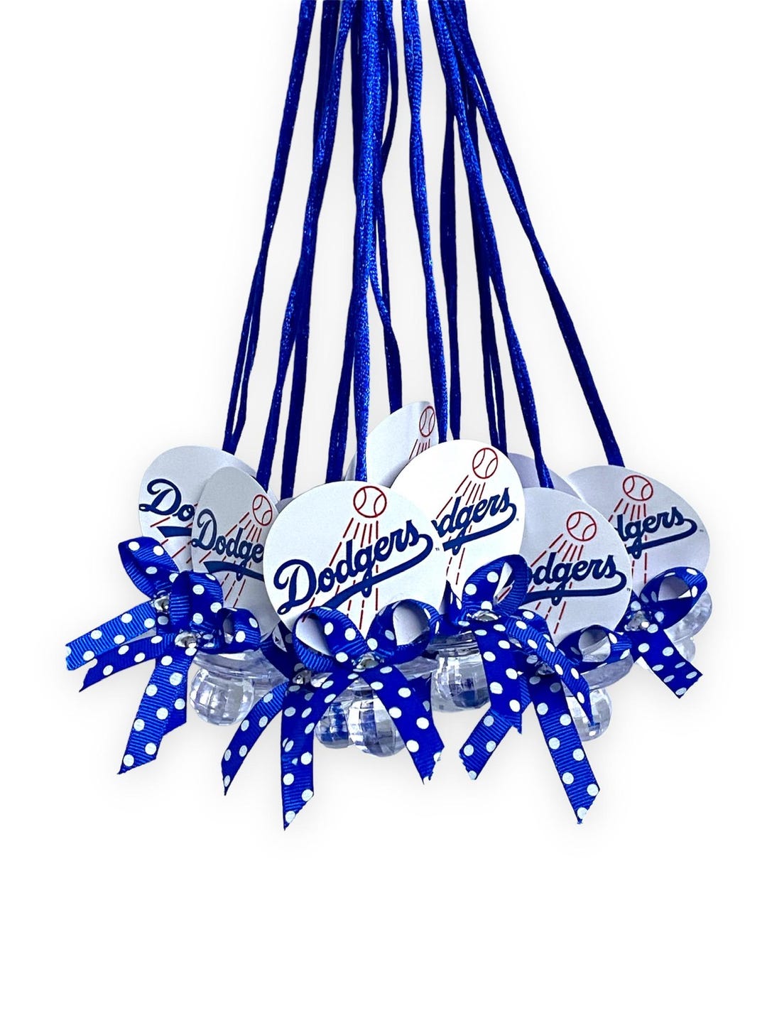 Dodgers Los Angeles Baseball Blue Pacifier Necklaces Boys Baby Shower ...