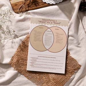 Wants Vs Needs Worksheet: Financial Education (PDF Pattern) - Etsy