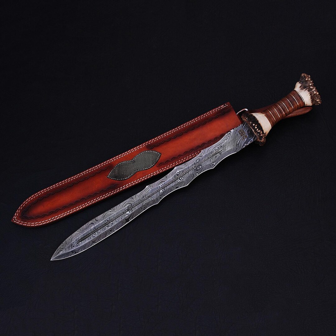 Hand Forged Damascus Steel Ancient Sword, Damascus Steel Greek Sword ...