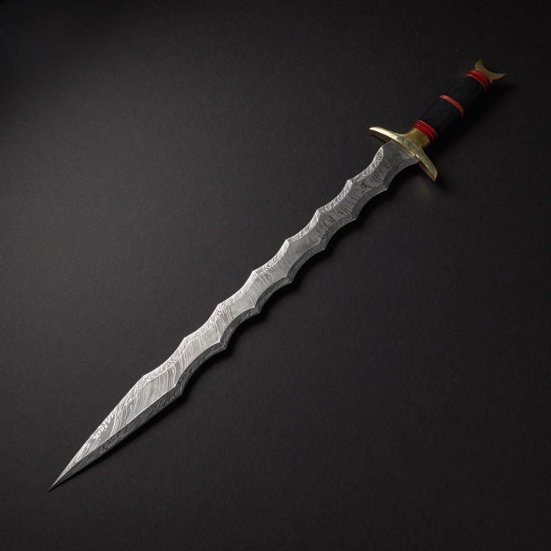 Hand Forged, Custom Damascus Steel Sword 30 Inches, Kris Blade, Keri ...