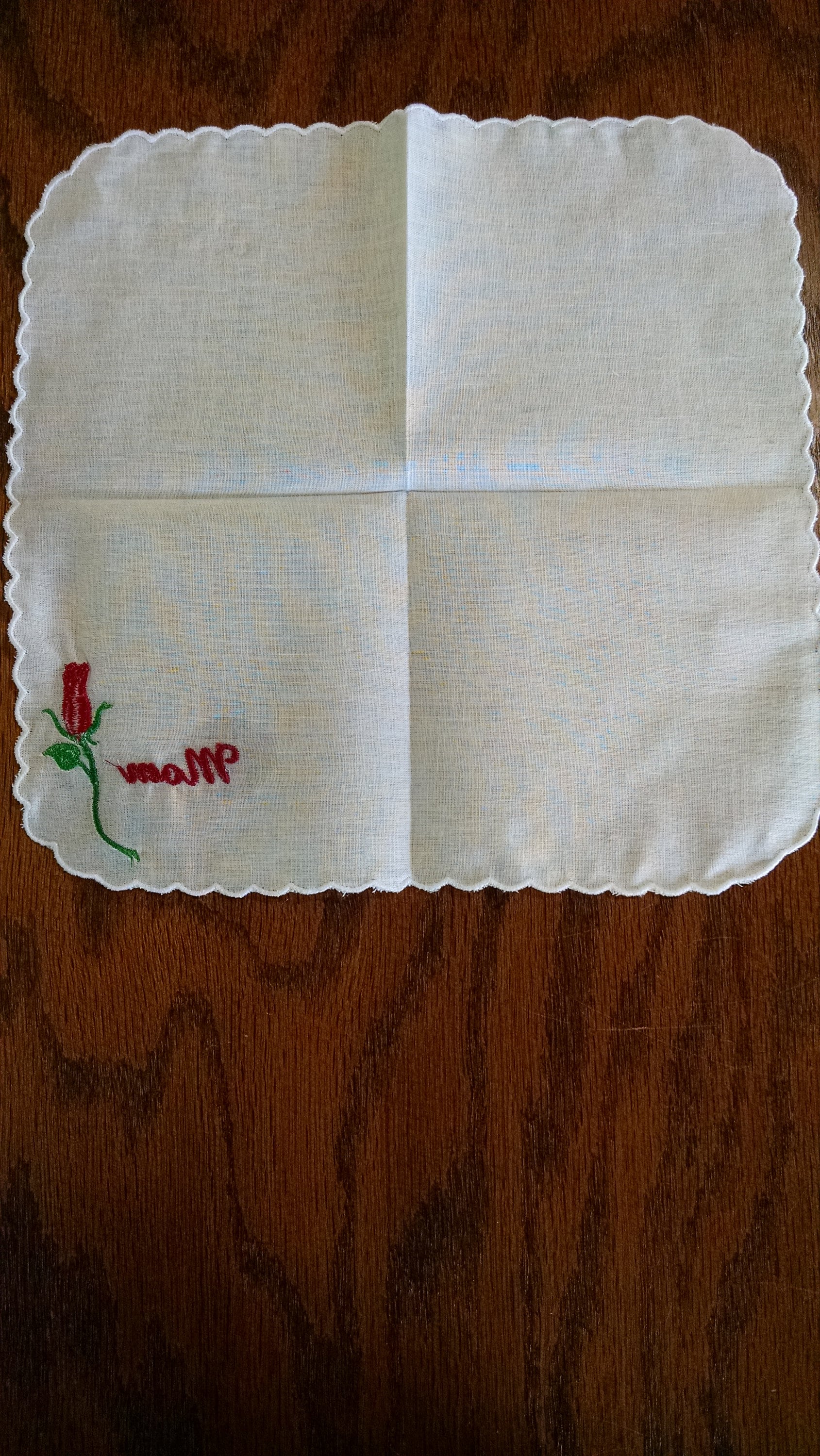 Red Rose Mom Embroidered Handkerchief - Etsy