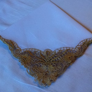 Elegant Embroidered Lace Handkerchief - Etsy