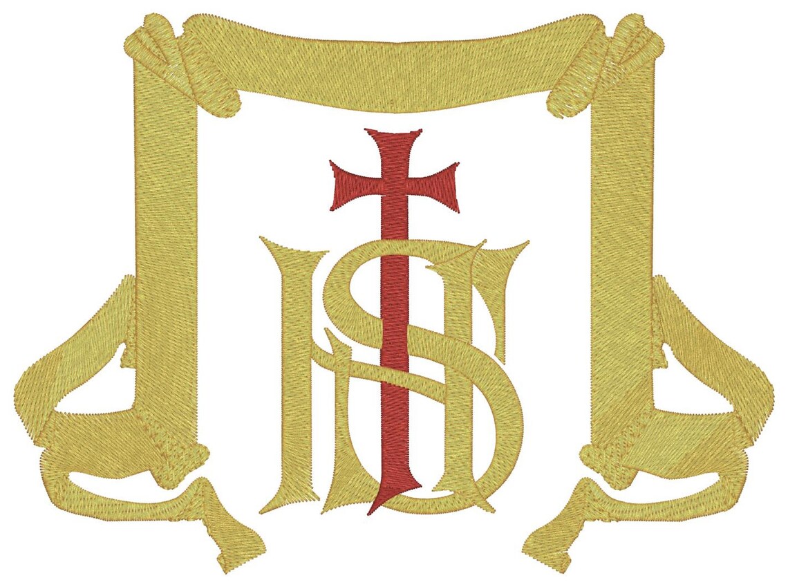 IHS Christian Cross Machine Embroidery Design - Etsy
