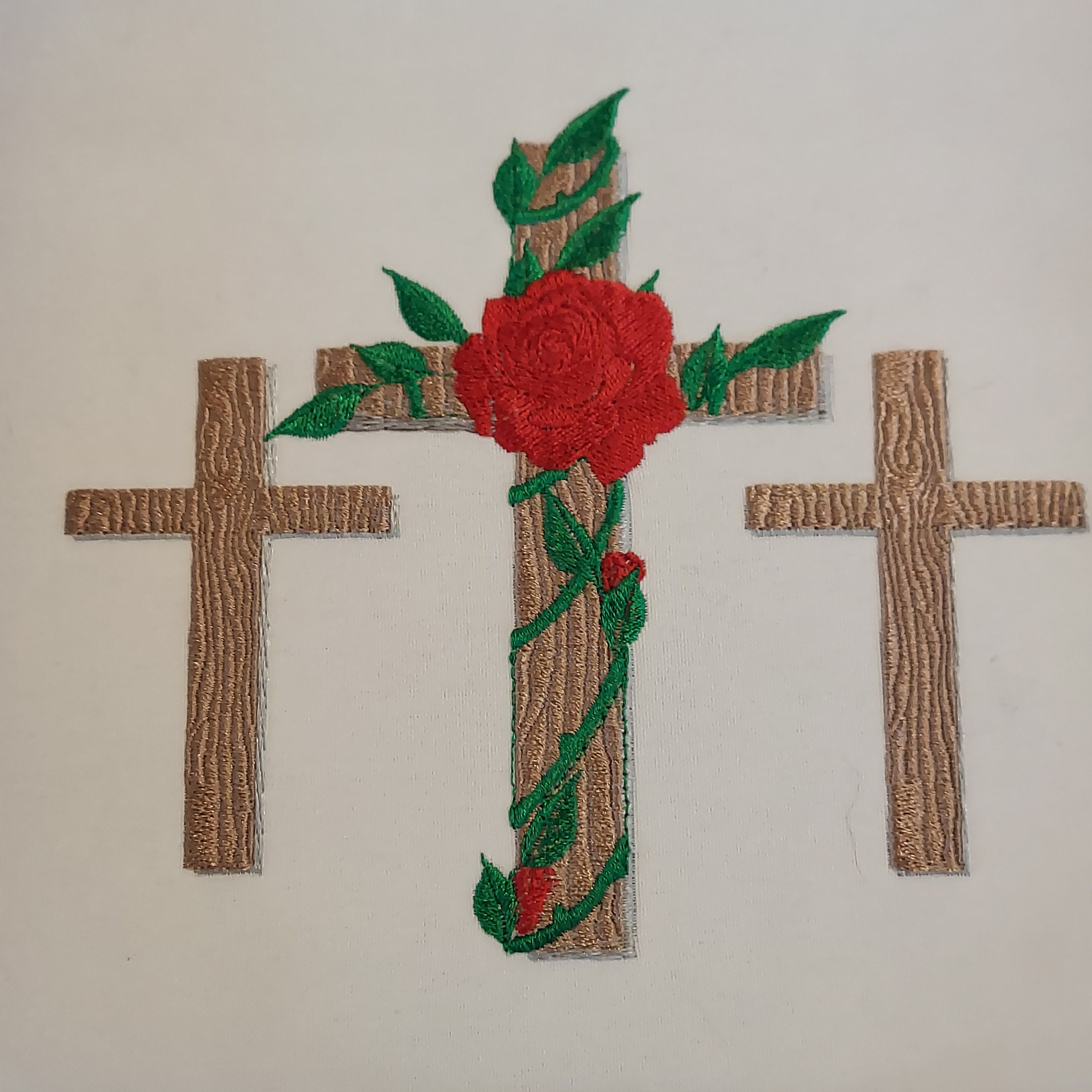 Floral Cross Embroidery Machine Design - Etsy