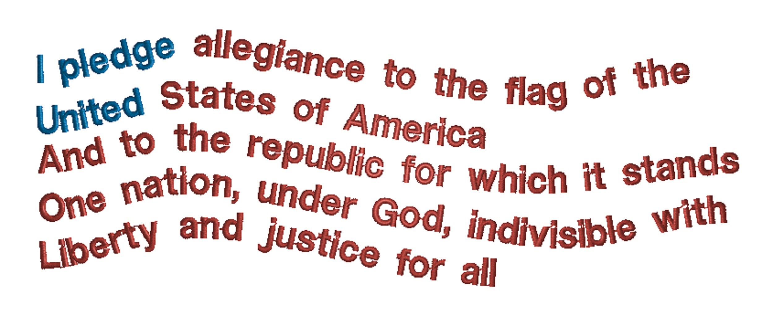 Pledge of Allegiance to the Flag Embroidery Machine Design - Etsy