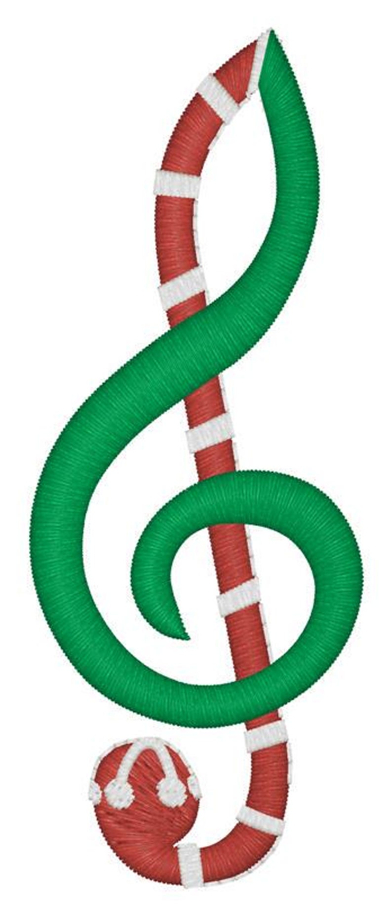 Holiday Treble Clef Machine Embroidery Design - Etsy