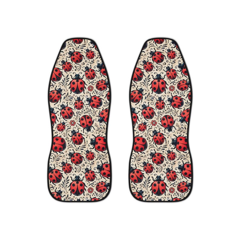 Ladybug Car Seat Covers - Cute Red Bug Design, Vehicle Interior ...