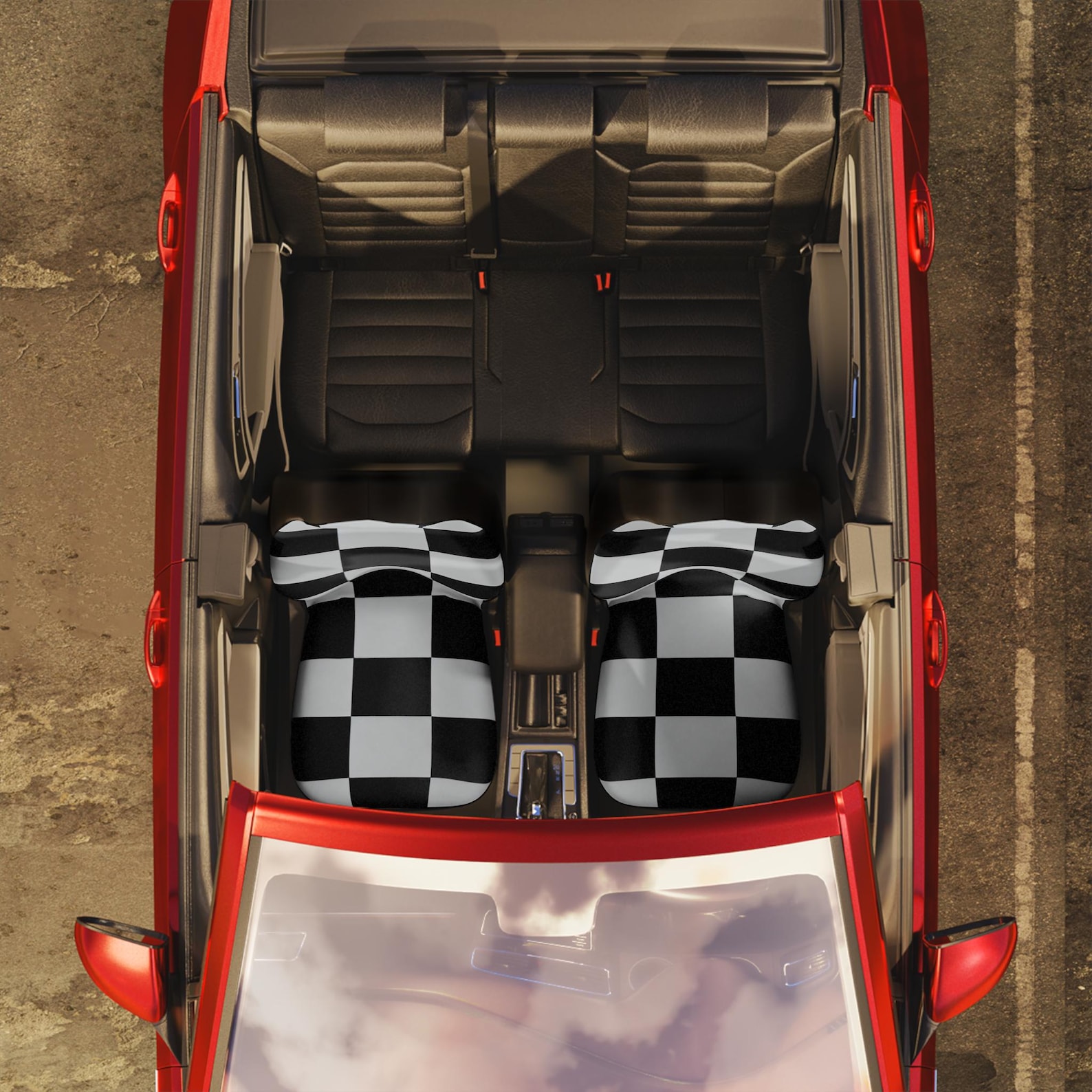 Checkered Car Seat Covers, Black and White Design for Auto Seats ...
