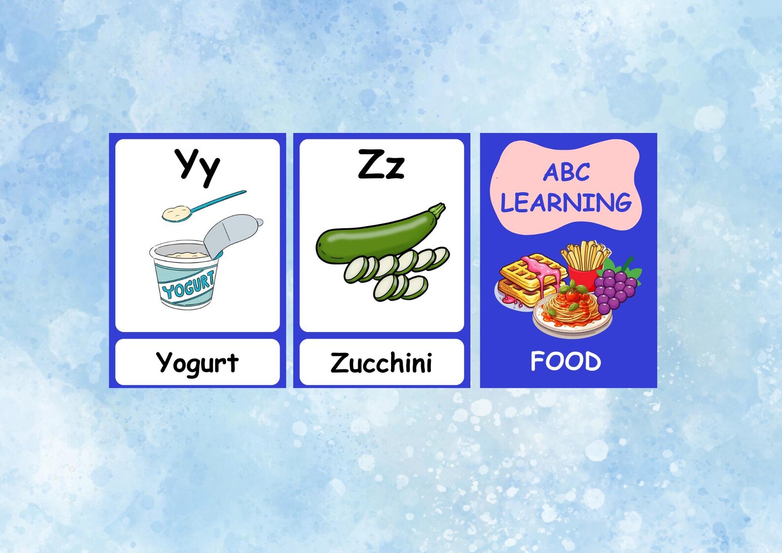 ABC Food Flashcards: Printable Learning Cards for Kids (digital ...