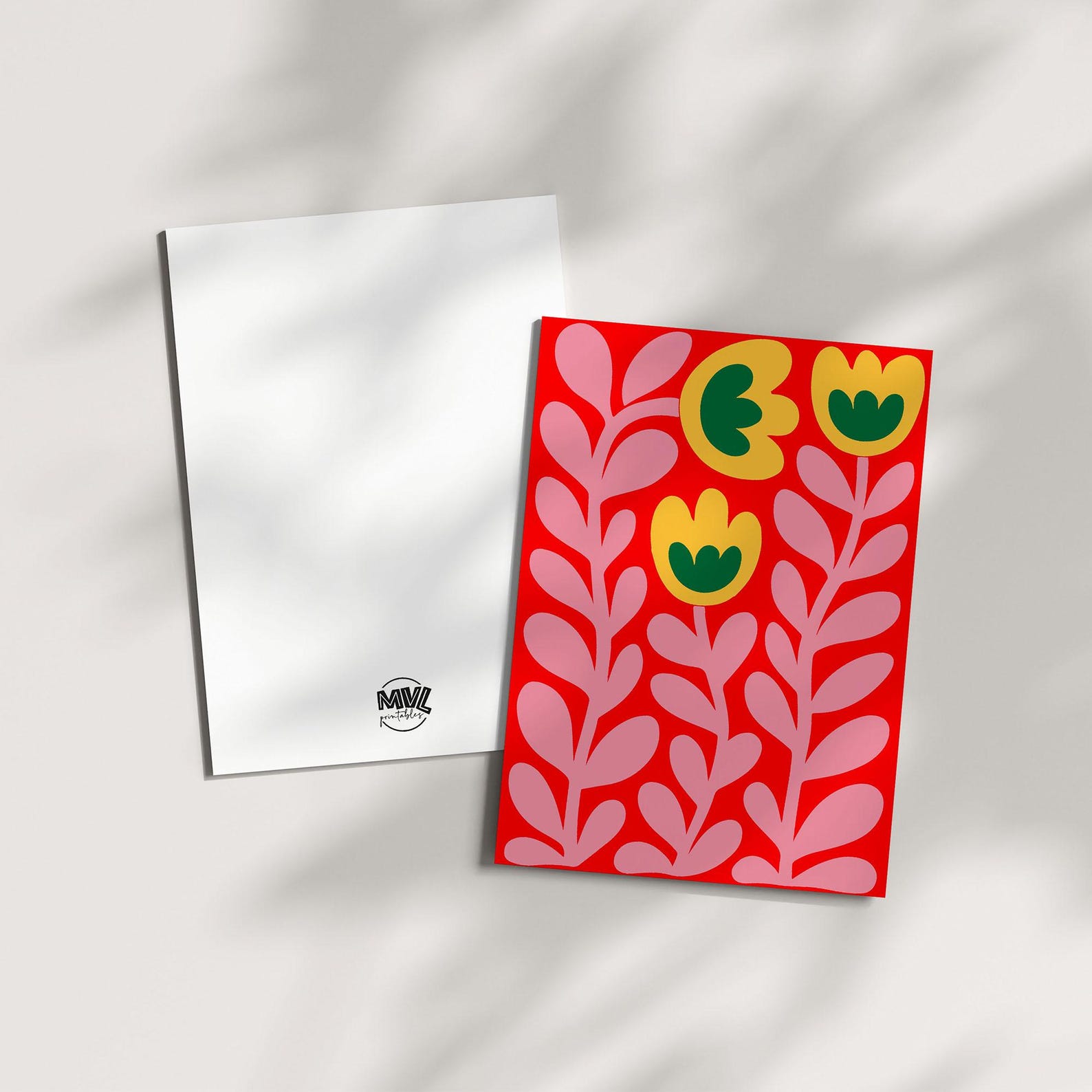 Boho Floral Birthday Card Set: Printable Greeting Card Bundle (digital ...