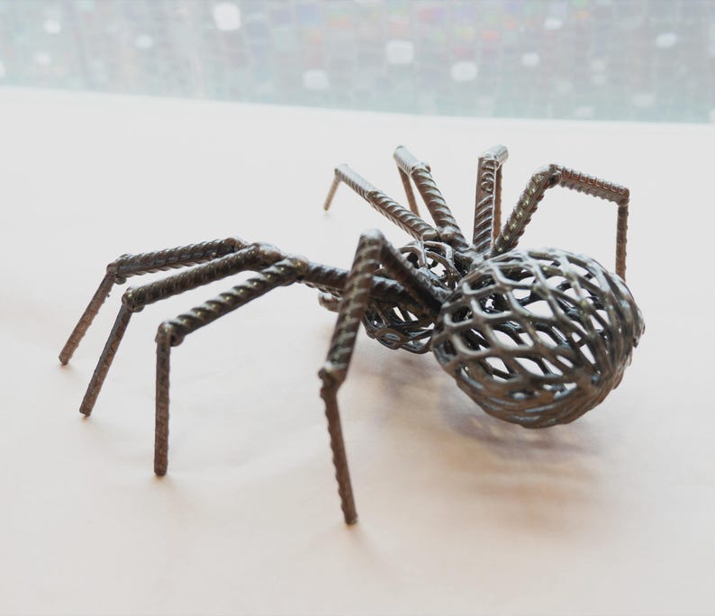 Handmade Scrap Metal Spider Sculpture: Upcycled Industrial Art - Etsy