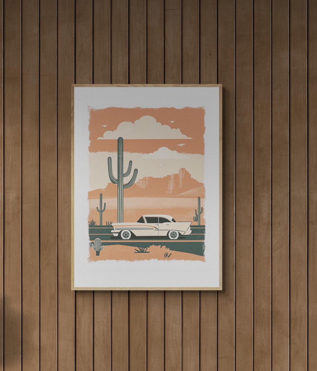 Retro American Road Trip Poster - Vintage Route 66 Travel Art, Retro ...