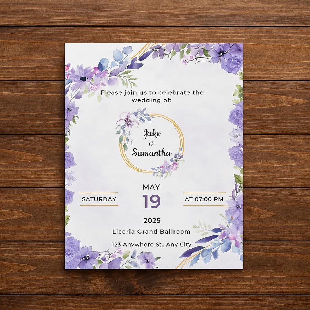 Lush Lavender Wedding Invitation - Etsy