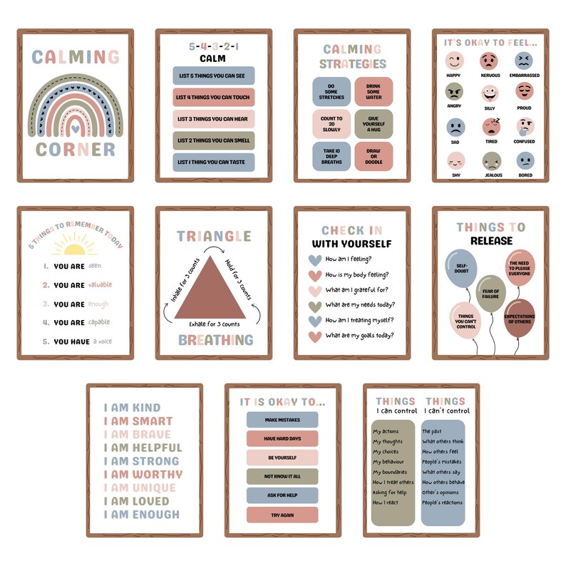 Calming Corner Wall Art – 11 Printable Posters for Mindfulness ...