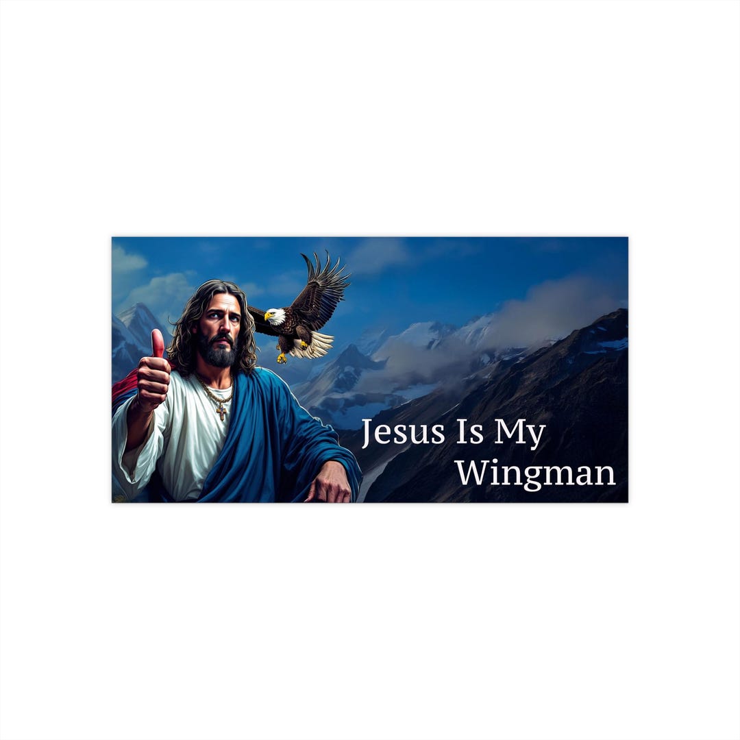 Religious Bumper Stickers, Christian Car Decal, Jesus is My Wingman ...