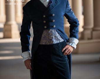 Handmade Blue Wool Tailcoats| Blue Wedding Tailcoat| Men's Regency ...
