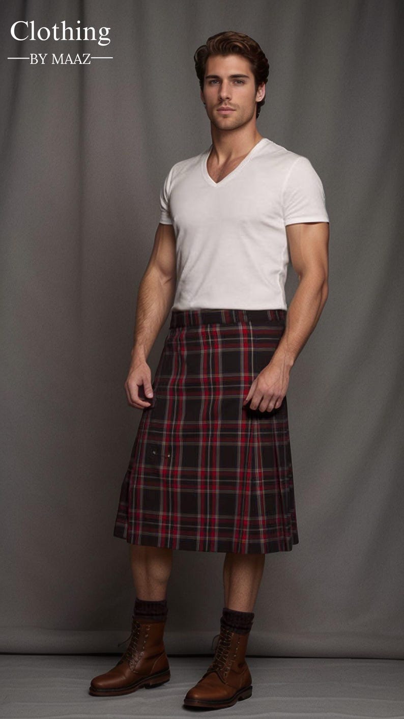 Scottish Fabric Kilt| Handmade Fabric Tartan Kilt| Kilt Unique Model ...