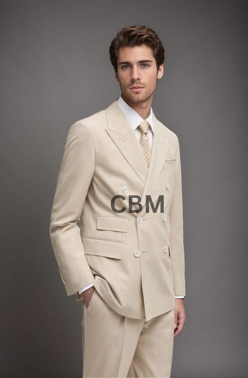 Tailor-made Men's Plain Light Brown Suit| Fit Suit in Patterned Virgin ...