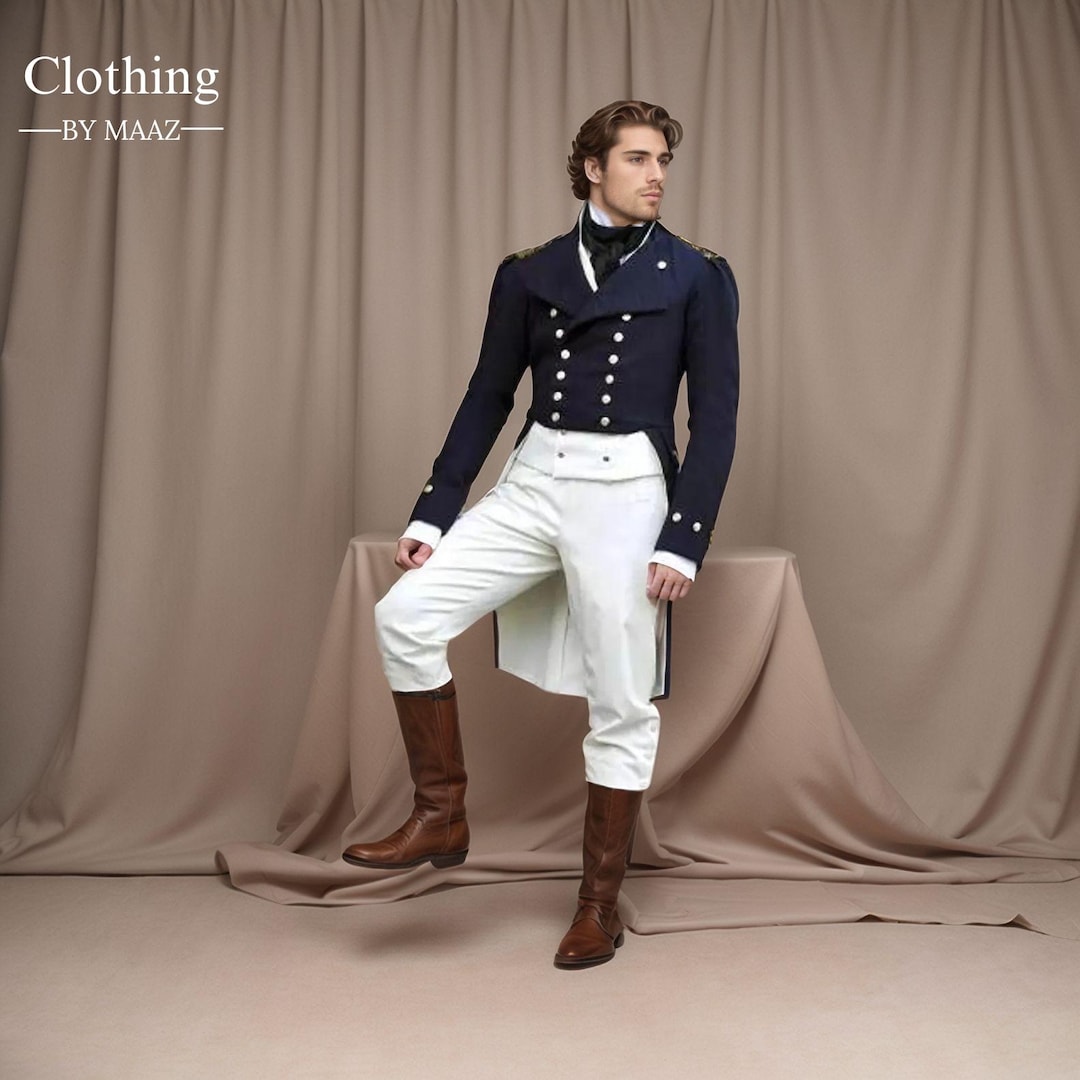 Men's Navy Blue Wool Tail Coat| Blue Wedding Tailcoat| Men's Regency ...