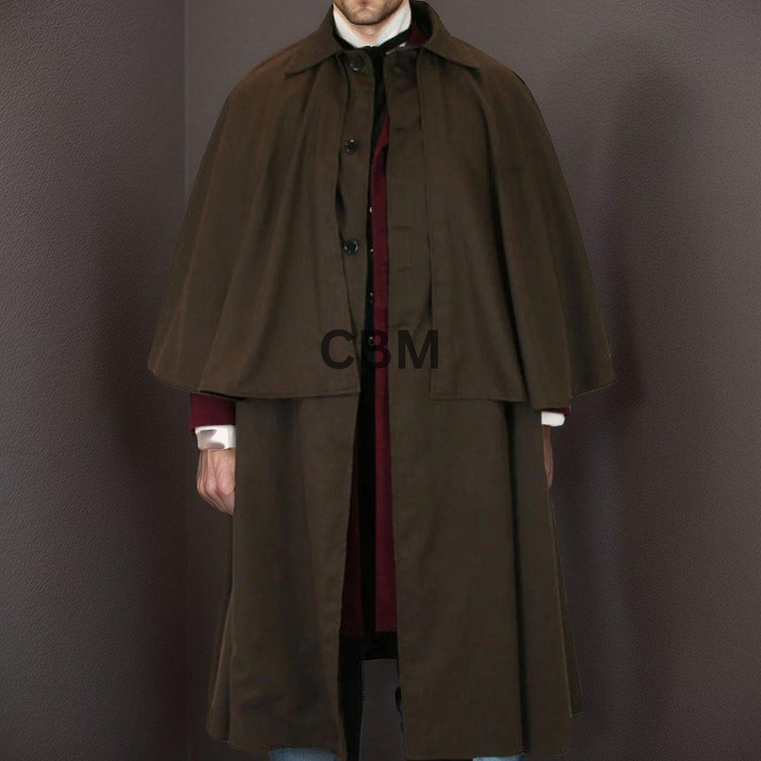 Men's Brown Victorian Inverness Cape Coat: Winter Outerwear - Etsy