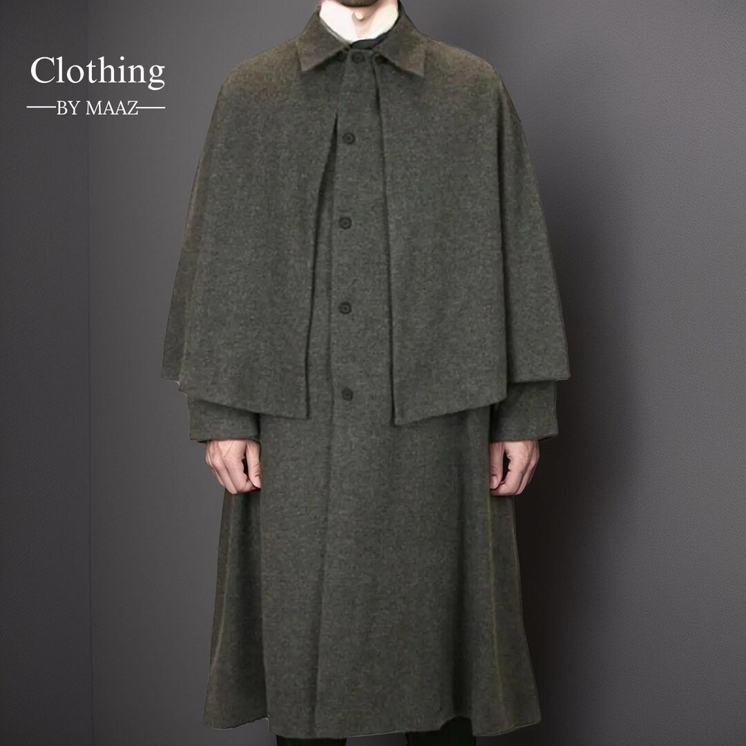 Men's Wool Cape Coat| Victorian Style Historical Cosplay Cape| Regency ...