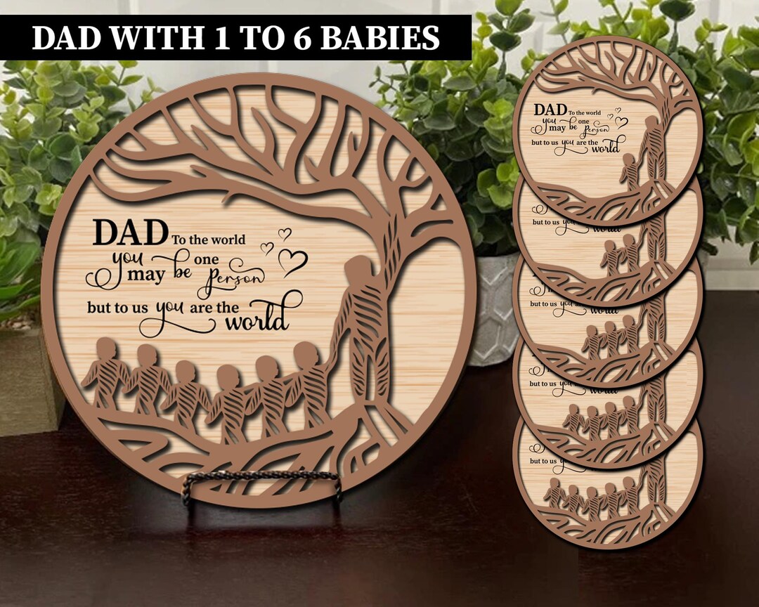 Father Tree SVG Laser Cut File, Layered Family Tree Sign, Father's Day ...
