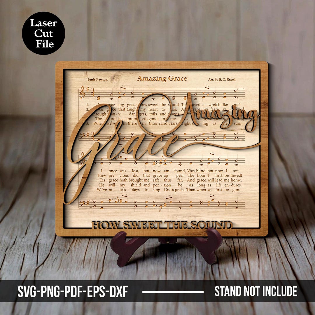 Amazing Grace Hymn 3D SVG Laser Cut File | Layered Christian Wall Art ...