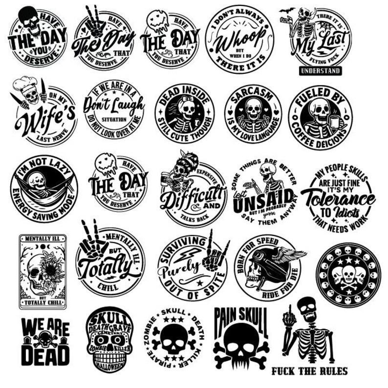 120 Snarky Skulls Svg Bundle, Skeleton Svg, Sassy Bundle Svg, Adult ...
