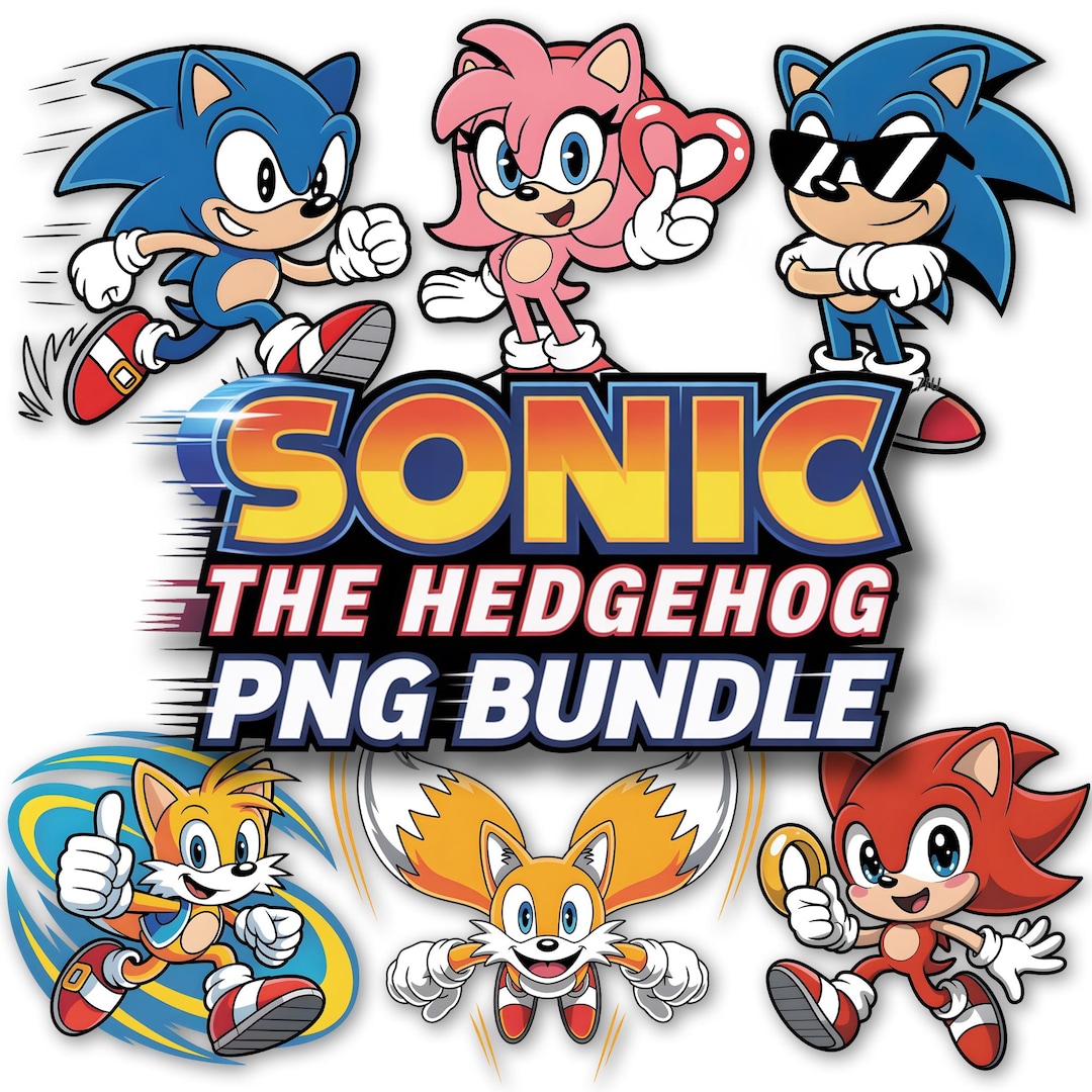 Sonic the Hedgehog 6 PNG Bundle | High-res Text Design | Lightning ...