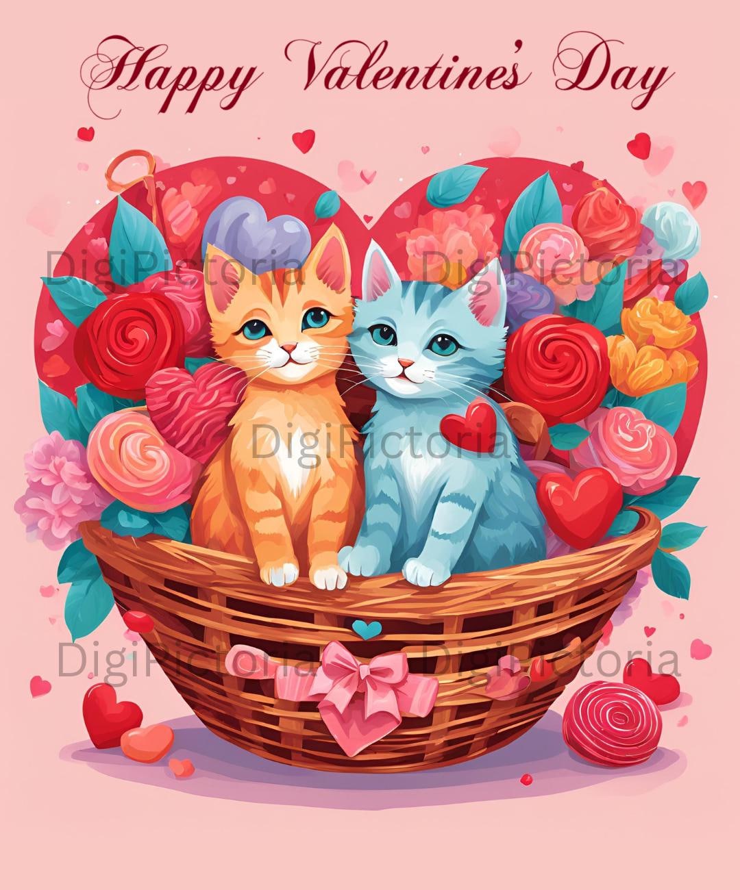Kitty Cat Valentine's Day Picture - Etsy