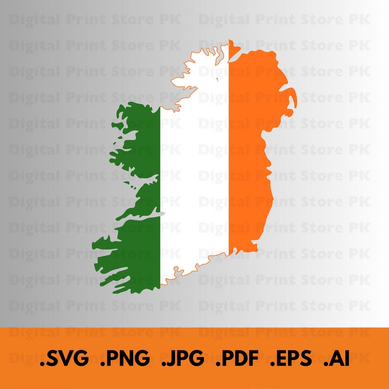 Ireland Map Digital Download – Irish Flag Vector File – Svg, Png, Jpg ...