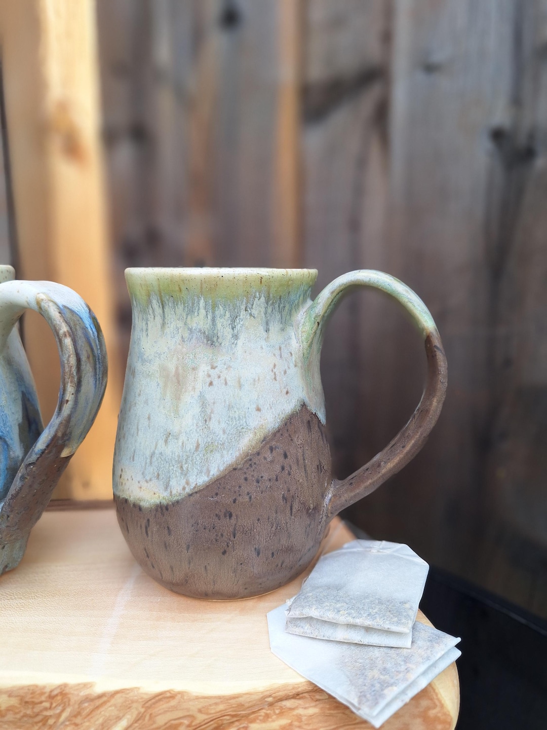 Earthsong Green Belly Mug – Handmade Rustic Pottery Mug – Ceramic ...