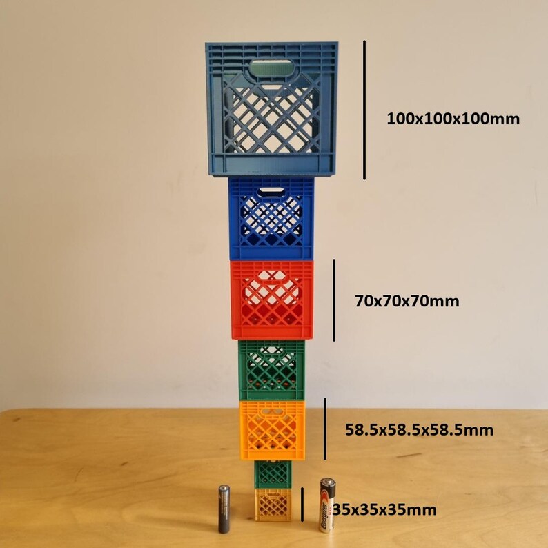 Mini Milk Crates | Stackable Storage Bins in Multiple Sizes & Colours ...