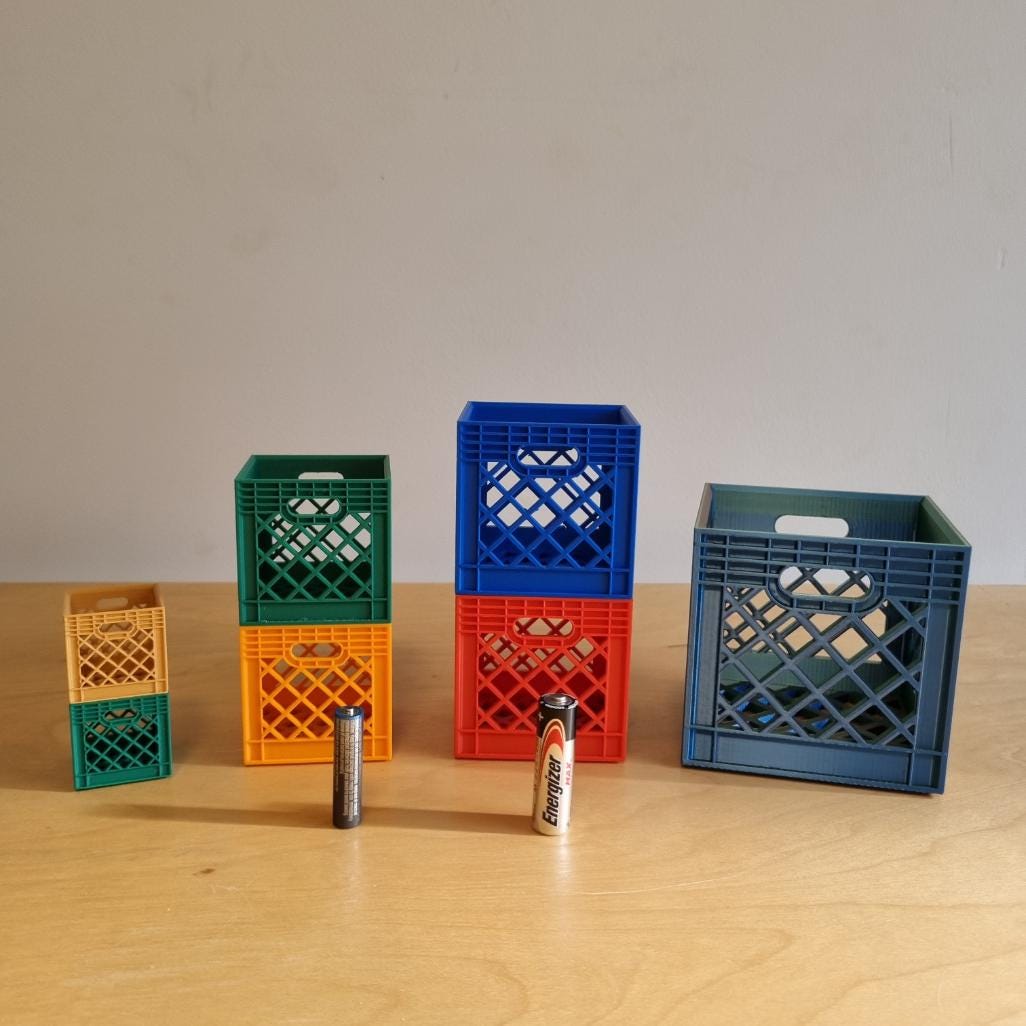 Mini Milk Crates | Stackable Storage Bins in Multiple Sizes & Colours ...