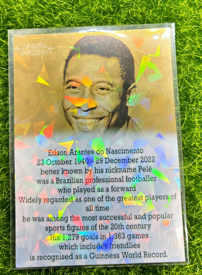 Pele Brazil Custom Art Football Fan Trading Card - Etsy