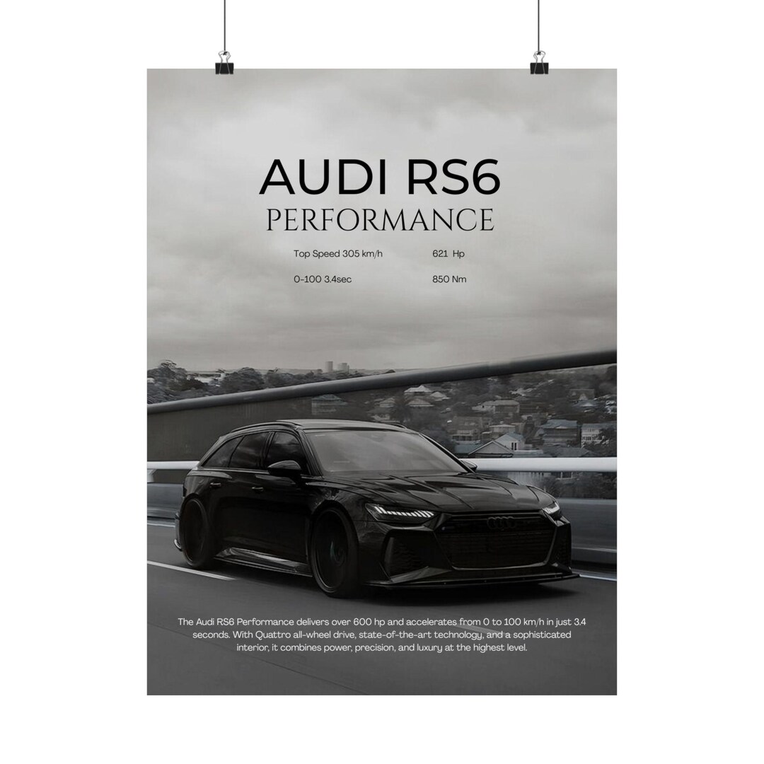 Car Poster, Audi Rs6 Vertical Matte Poster, Cool Room Decor, Vehicle ...