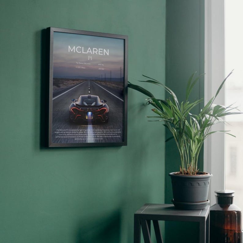 Mclaren P1 Poster | Hypercar Wall Art Print | Physical Supercar Poster ...