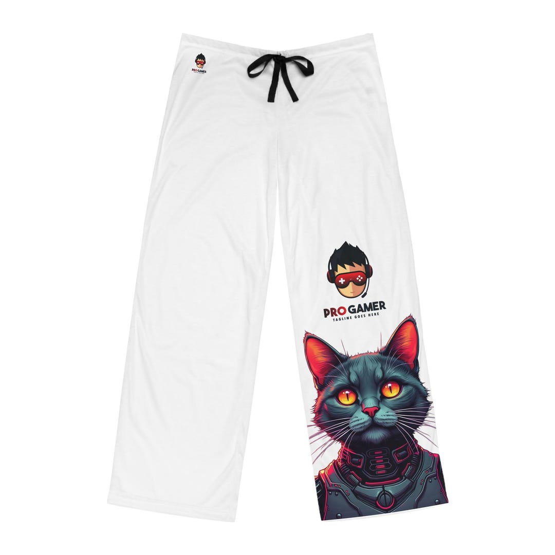 Pro Gamer Pajama Pants Cyber Cat Design Cozy Stylish Gamer Sleepwear - Etsy
