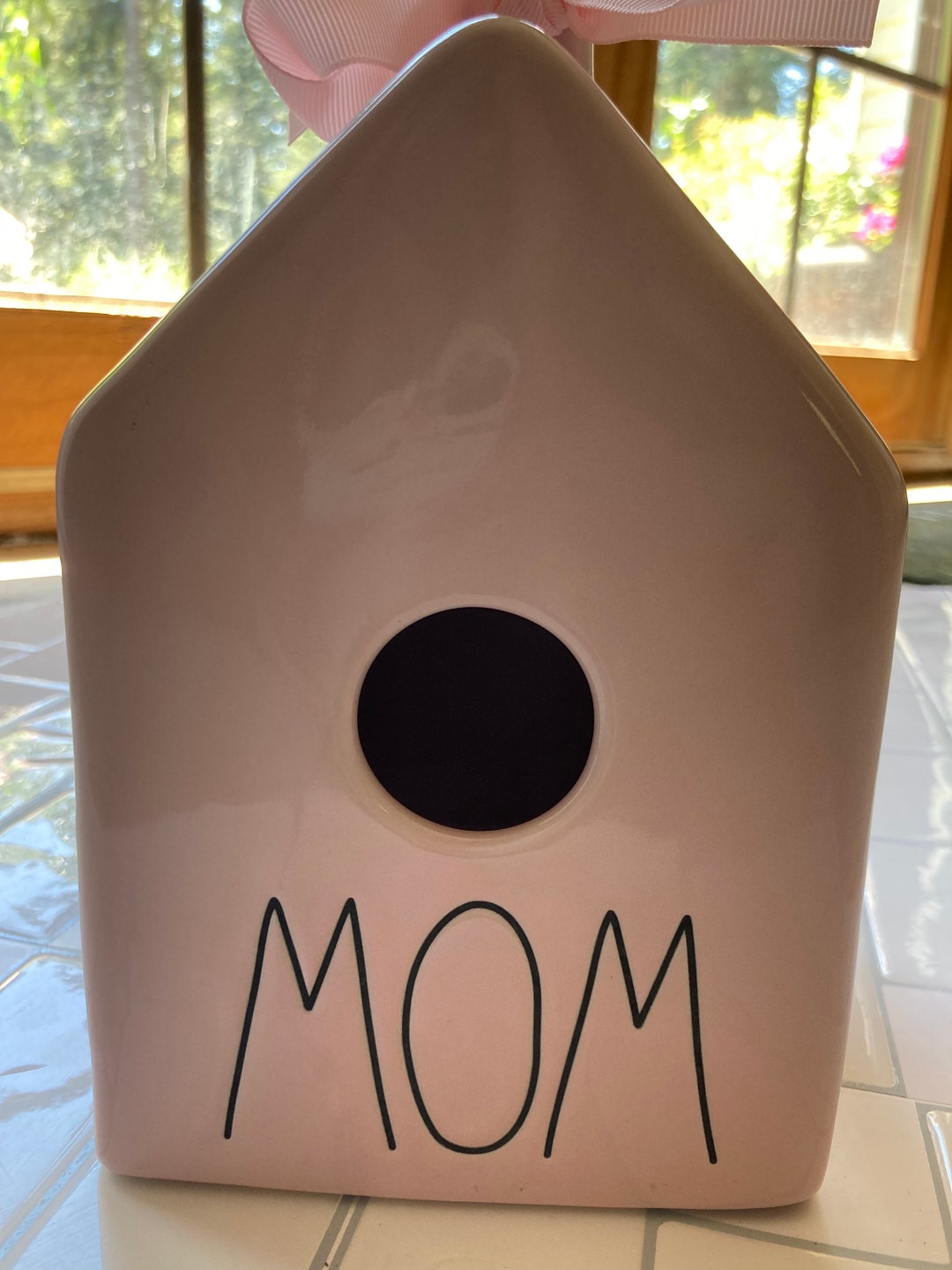 Collectable Rae Dunn Blush Pink Ceramic Birdhouse Mom Wording - Etsy