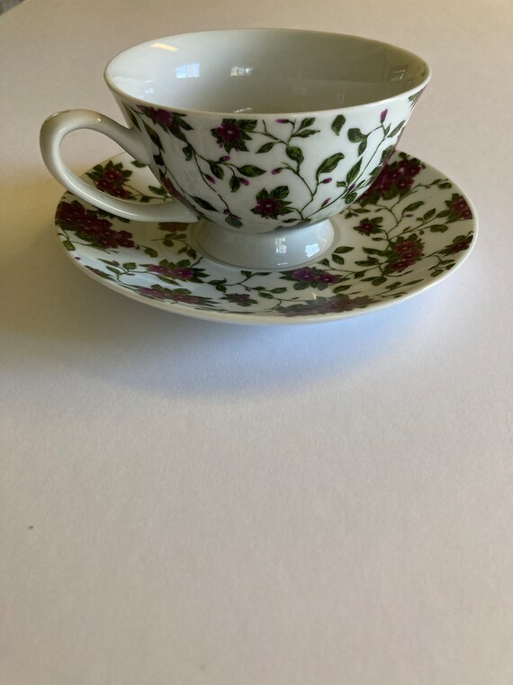 Vintage AVON 2012 Violet Style Tea and Saucer Set Vintage Tea - Etsy