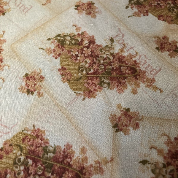 French Postcard Fabric - Etsy