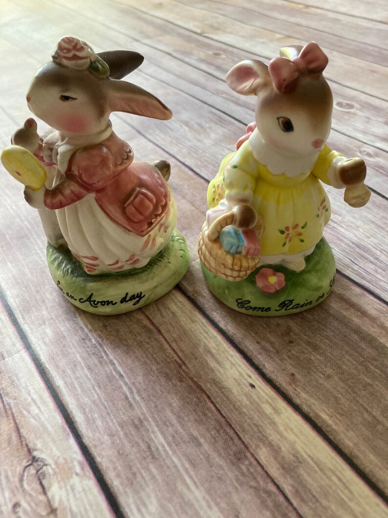 Pair of Avon Precious Moments Collection Rabbits, Perfect Gifts for ...